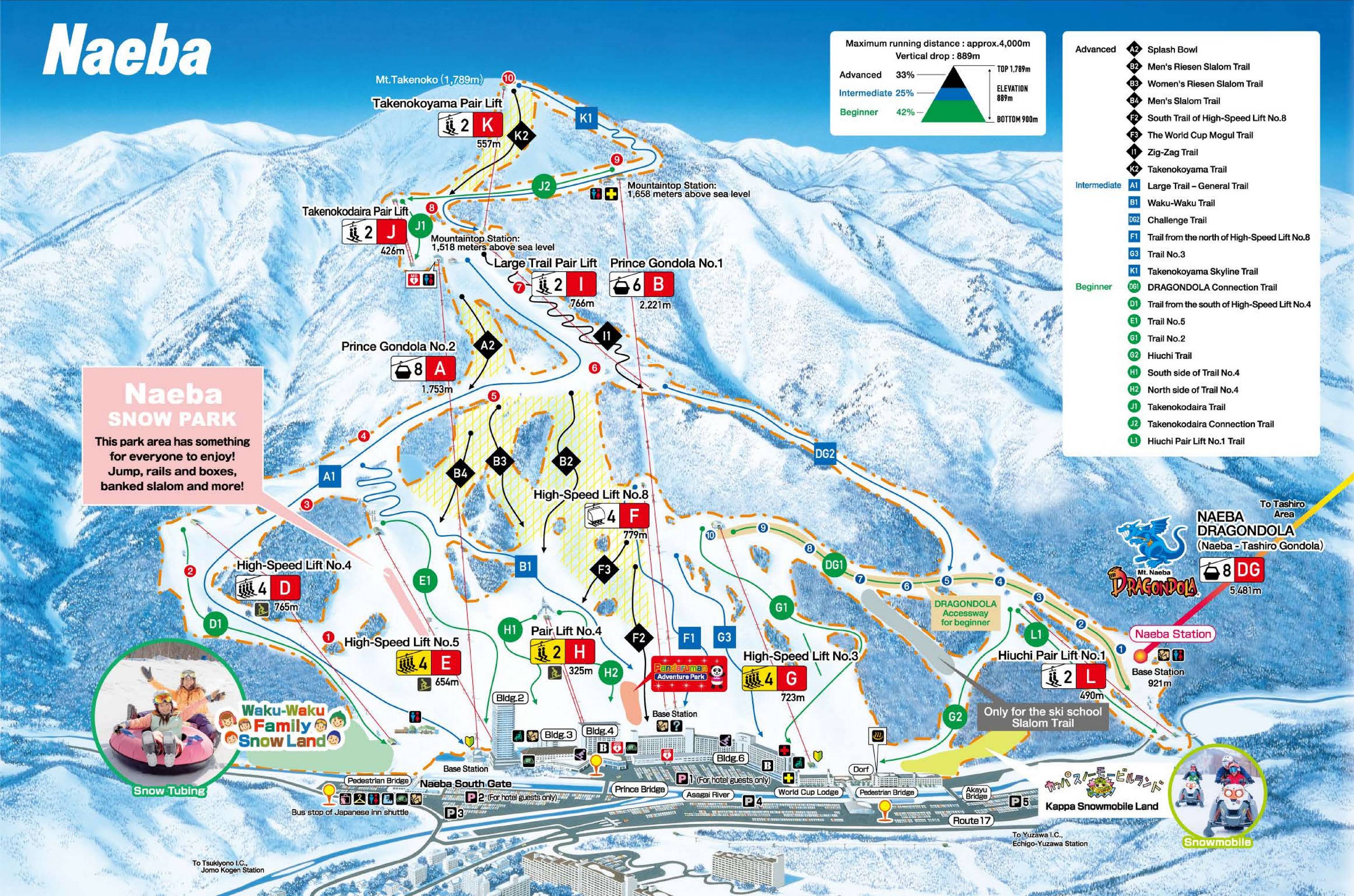 Trail map Naeba Mt. Naeba