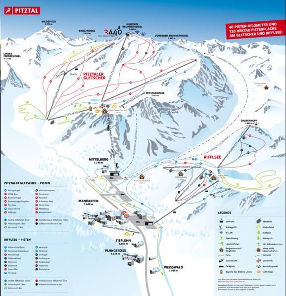 Trail map Pitztal Glacier (Pitztaler Gletscher)