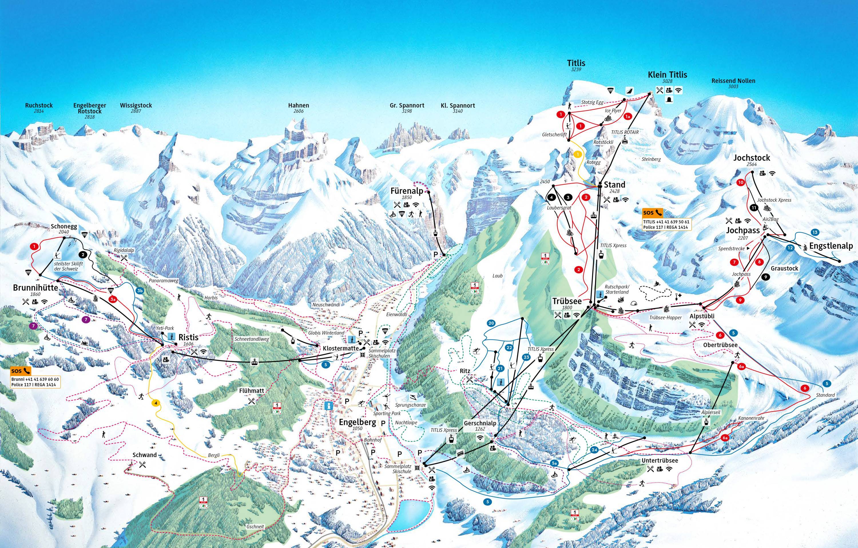 Trail map Titlis – Engelberg
