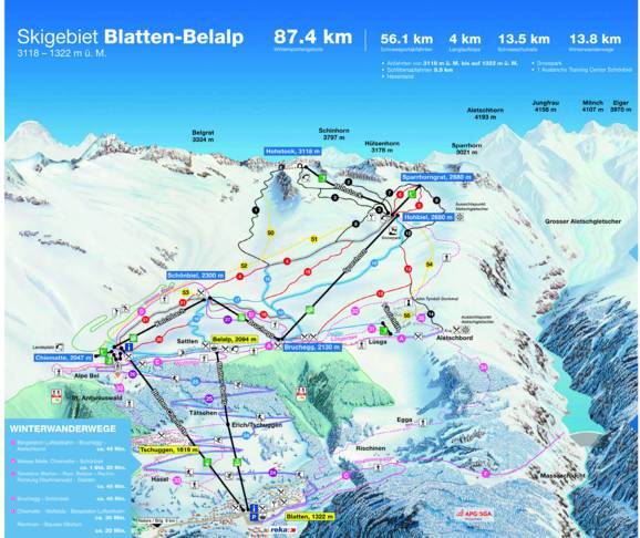 Trail map Belalp – Blatten