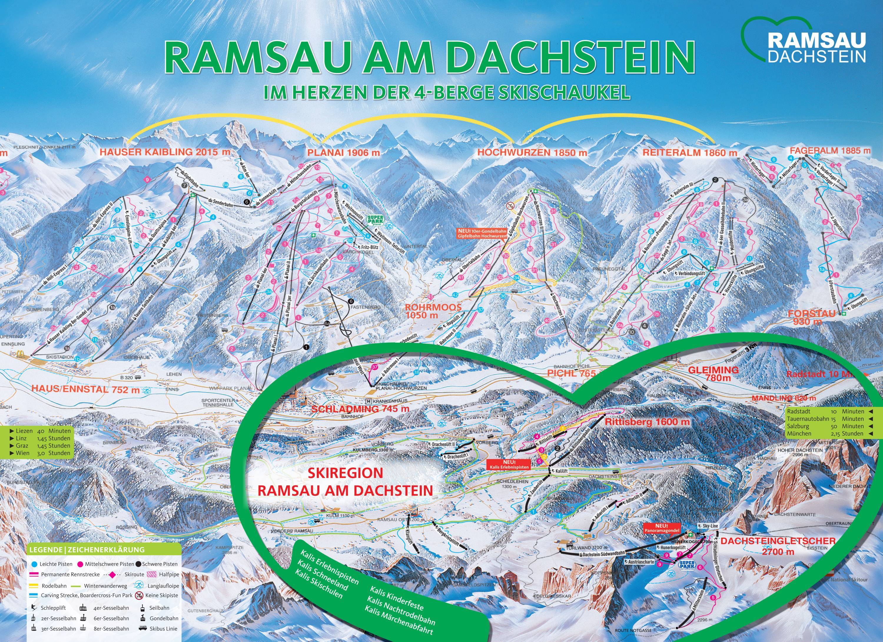 Trail map Ramsau am Dachstein – Rittisberg