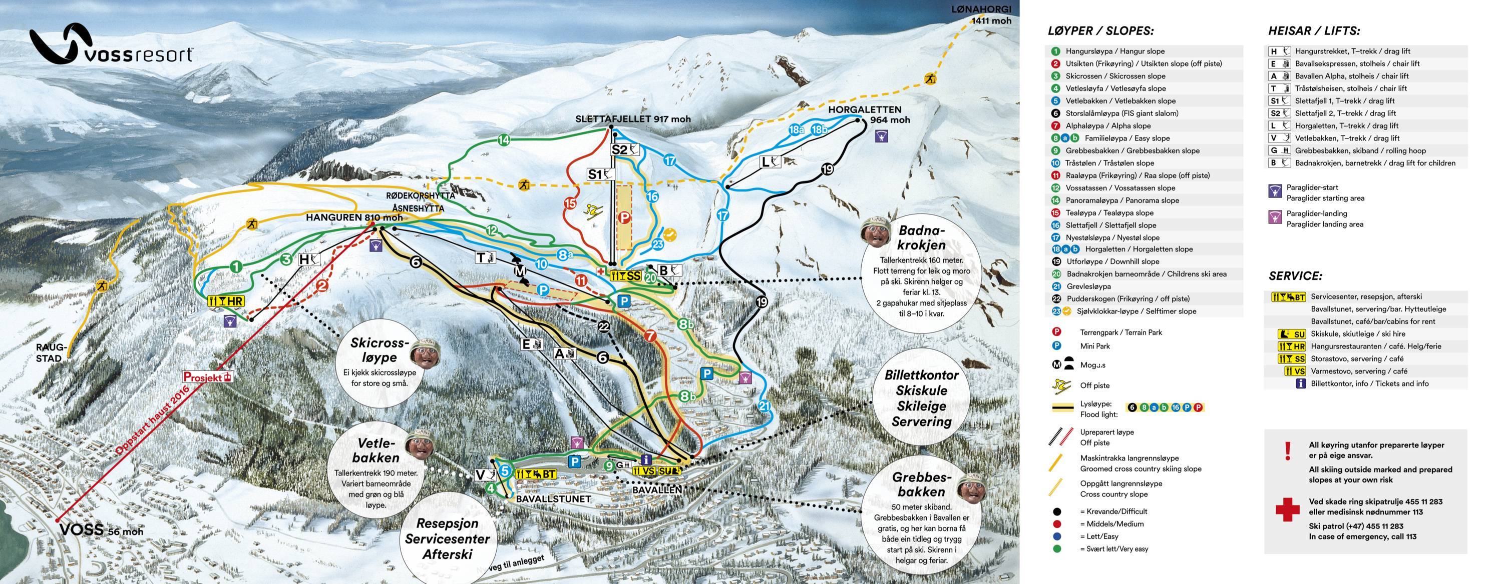 Trail map Voss Resort