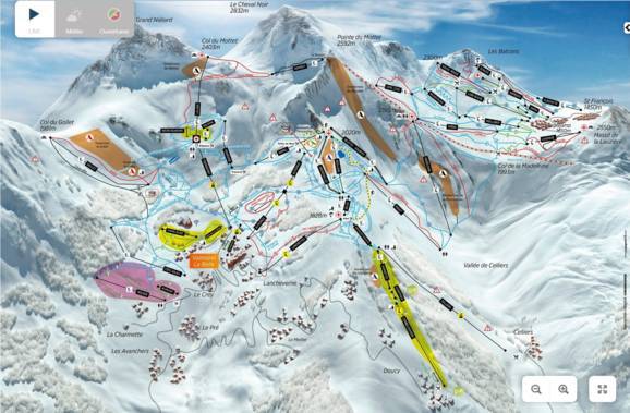 Trail map Le Grand Domaine – Valmorel/Doucy/Celliers/St François Longchamp